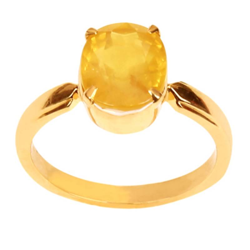 Buy GII Certified 5.6 Cts YELLOW SAPPHIRE (PUKHRAJ) Gemstone Ring Online